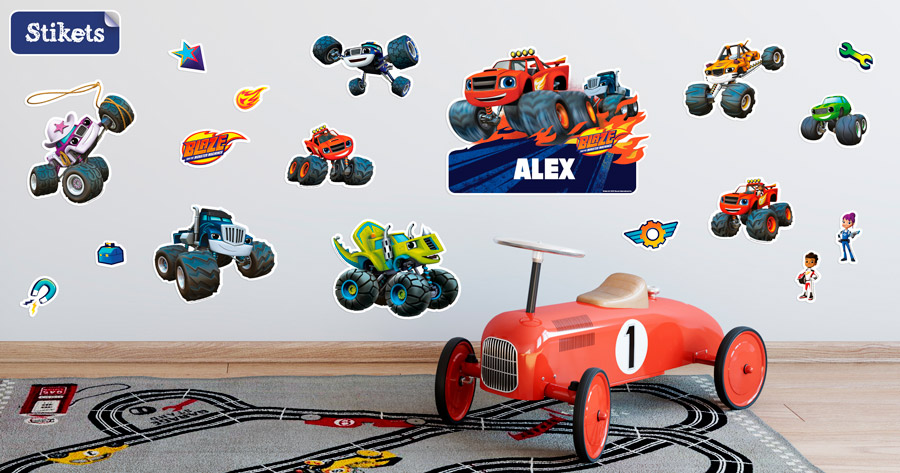 Sticker mural personnalisé Blaze et les Monster Machines - Stikets