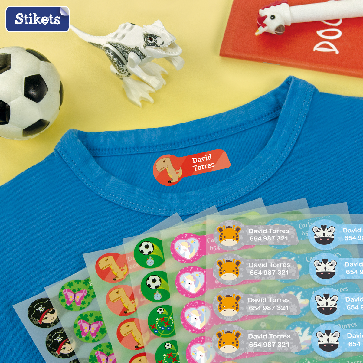 Thematische middelgrote naamlabels voor kleding - Stikets